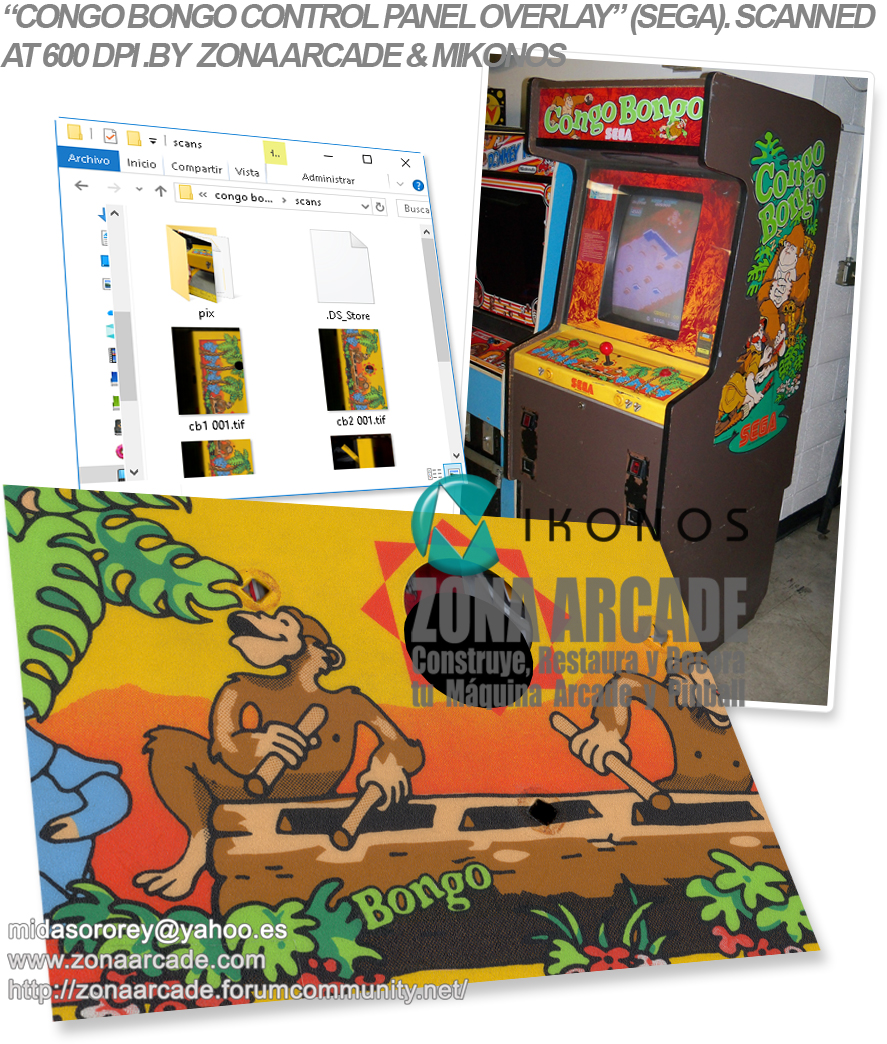 BOMBA: Tenemos "CONGO BONGO CONTROL PANEL OVERLAY" (SEGA) digitalizado para su restauración